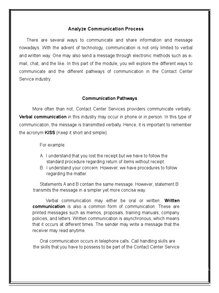 Analyze Communication Process | PDF | Communication | Cyberspace