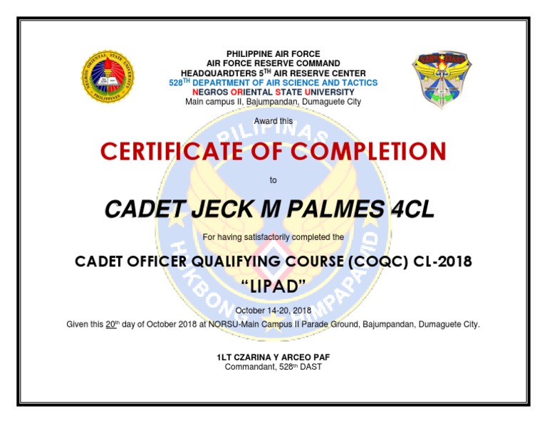 Coqc Cert. Cl-2018 | PDF