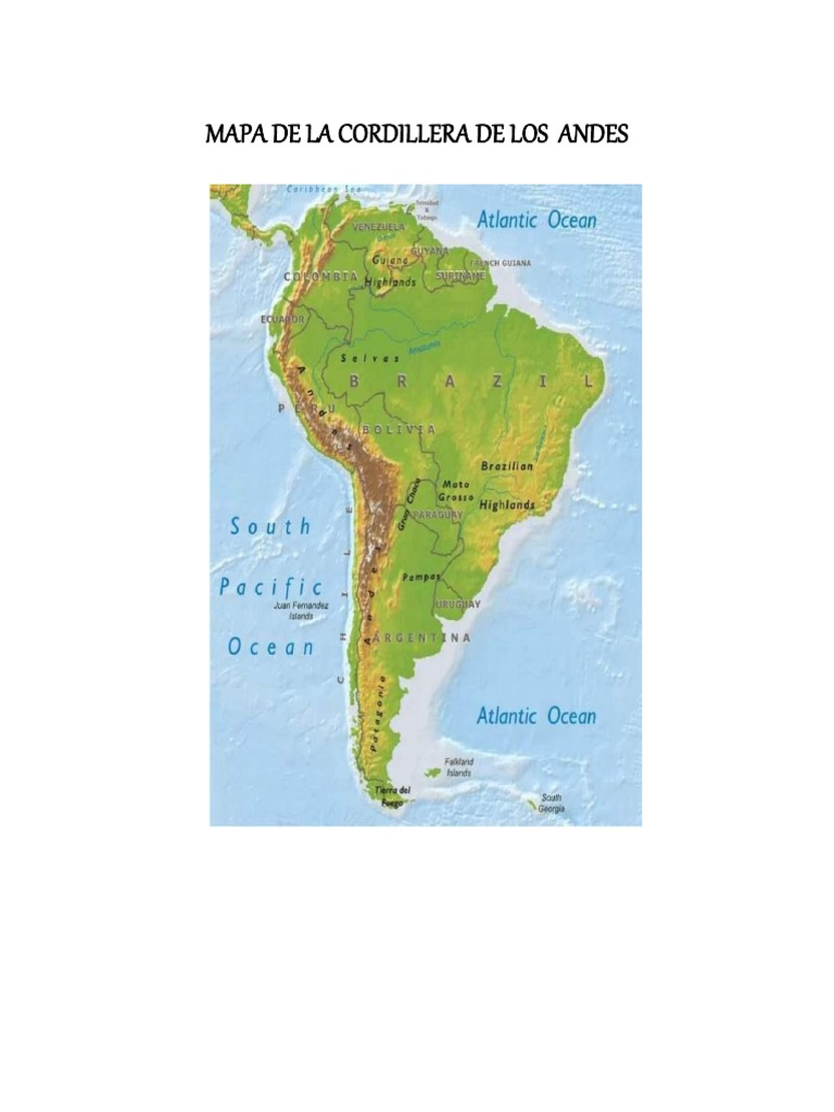 Mapa de La Cordillera de Los Andes | PDF