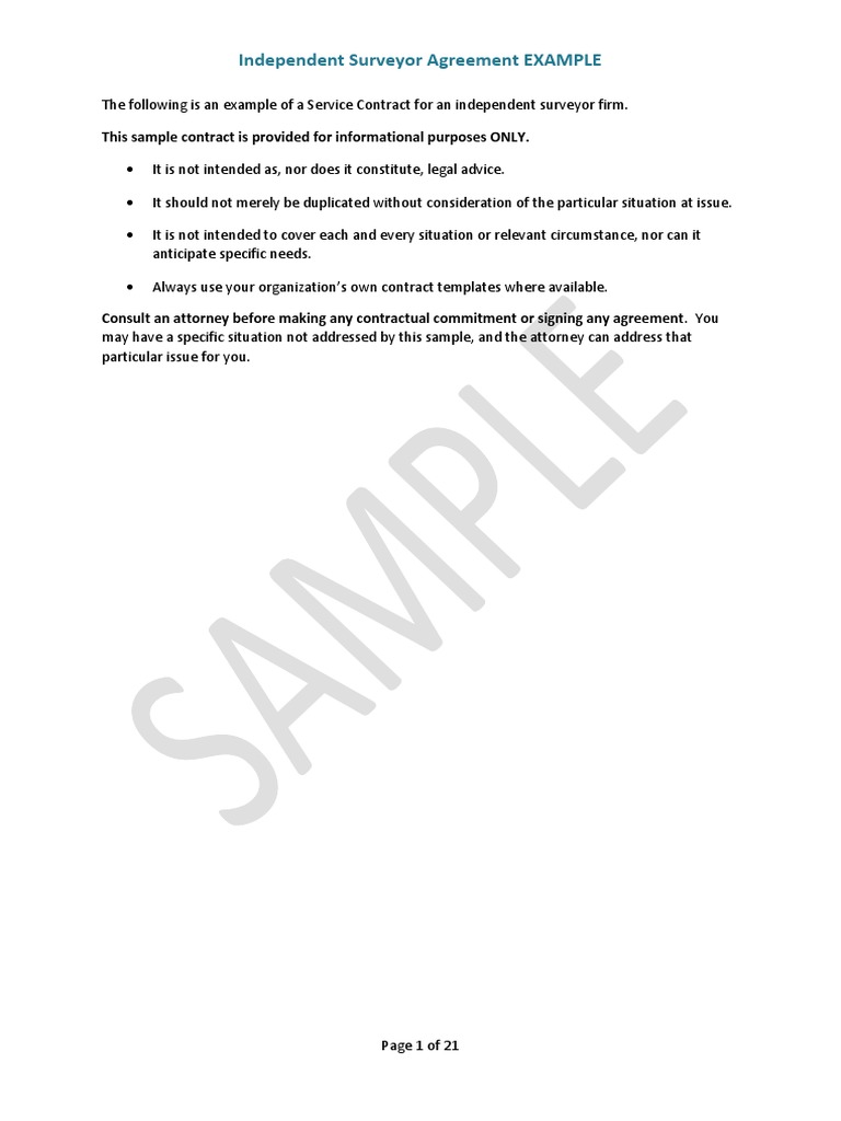 1.4.5.b Independent Surveyor Agreement Example | PDF | Cargo | Indemnity
