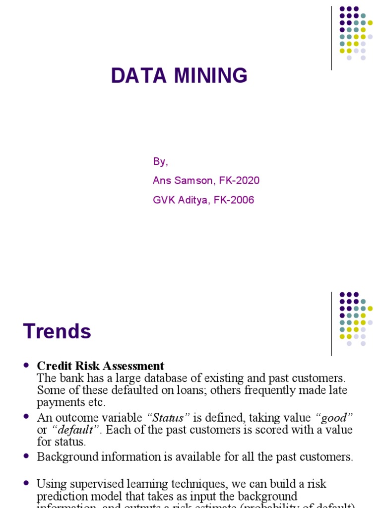 Data Mining Final | PDF | Data Mining | Risk