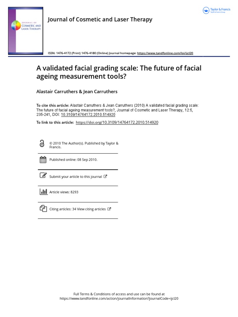 A Validated Facial Grading Scale The Future of Facial Ageing ...