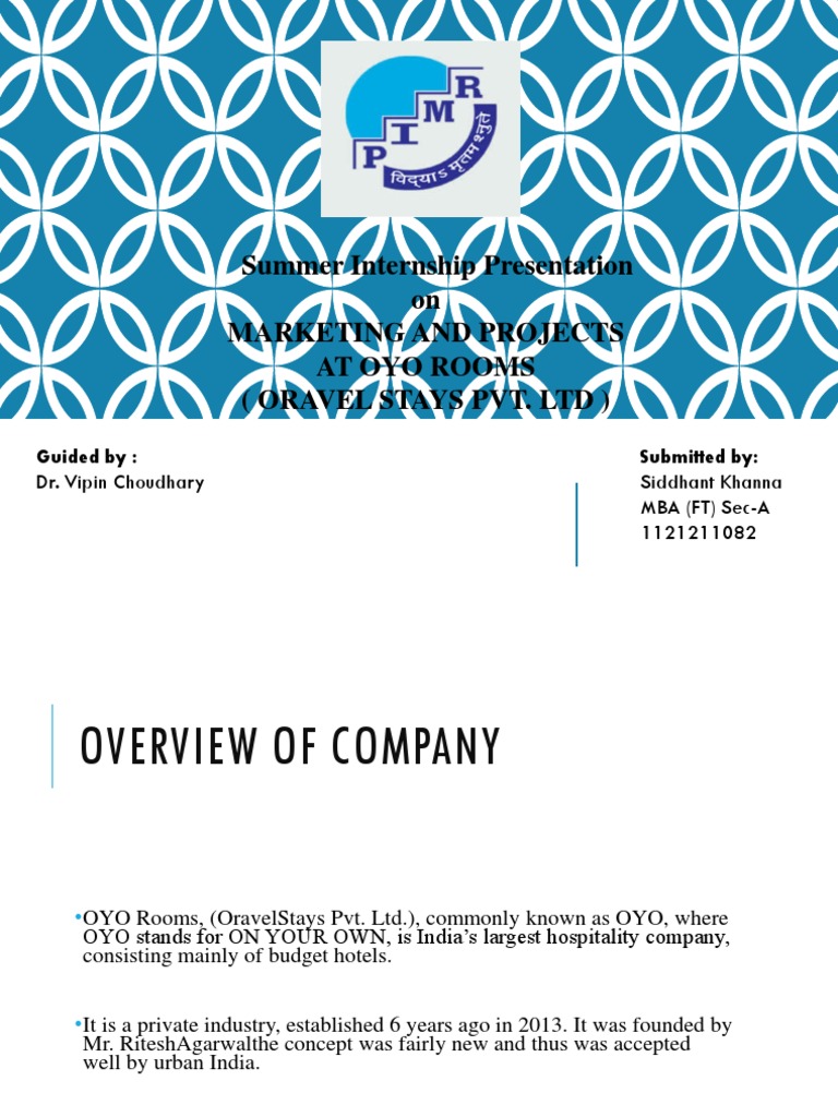 SIP Presentation On OYO ROOMS | PDF | Hotel | Economies