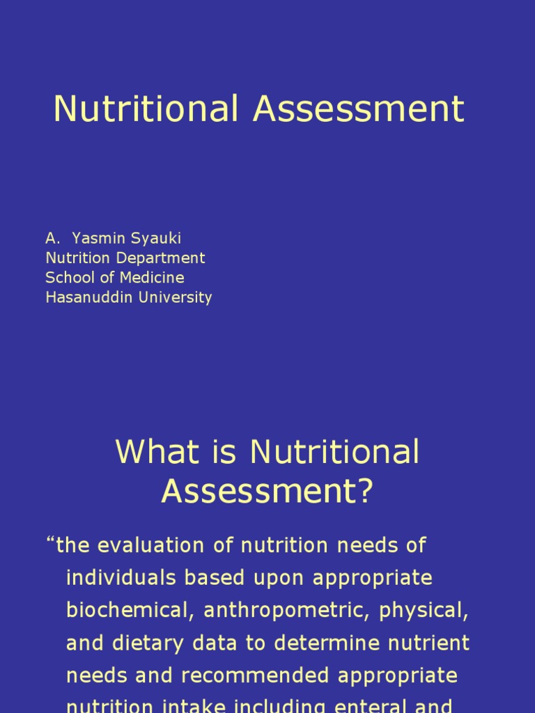 Nutritional Assessment Overview and Tools | PDF | Adipose Tissue ...