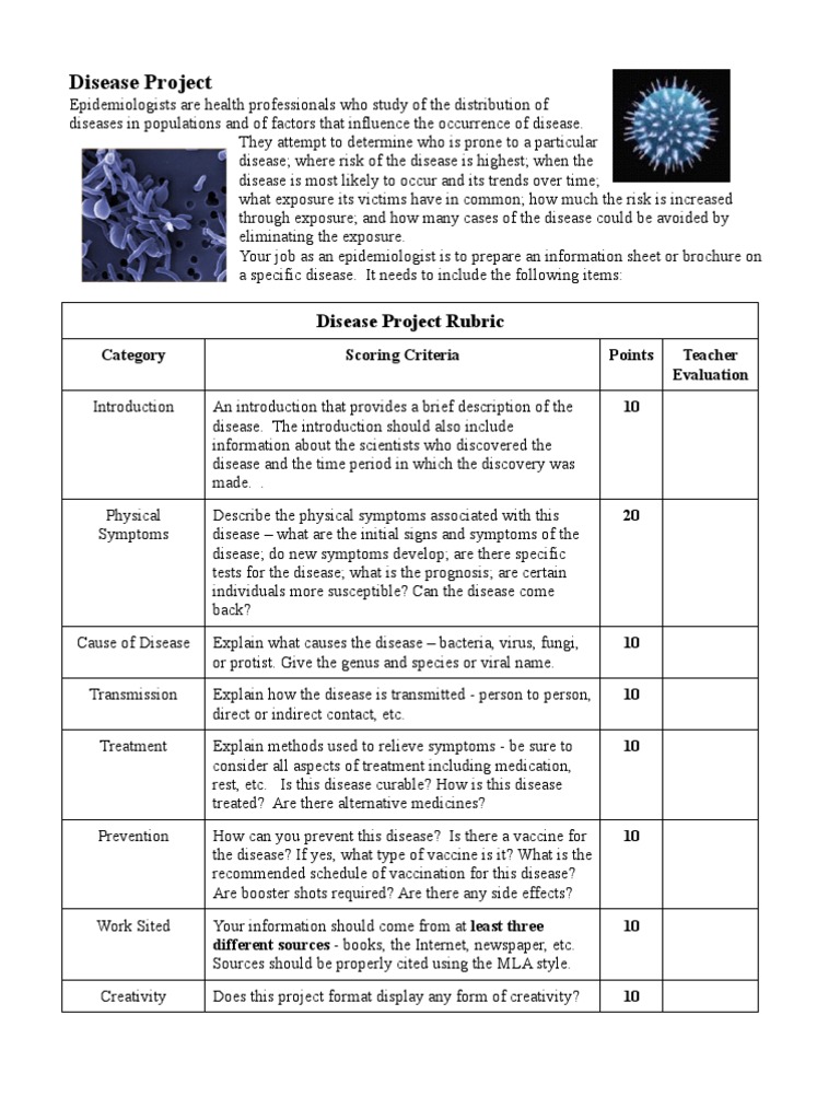 High School Disease Project Guide | PDF | Epidemiology | Virus