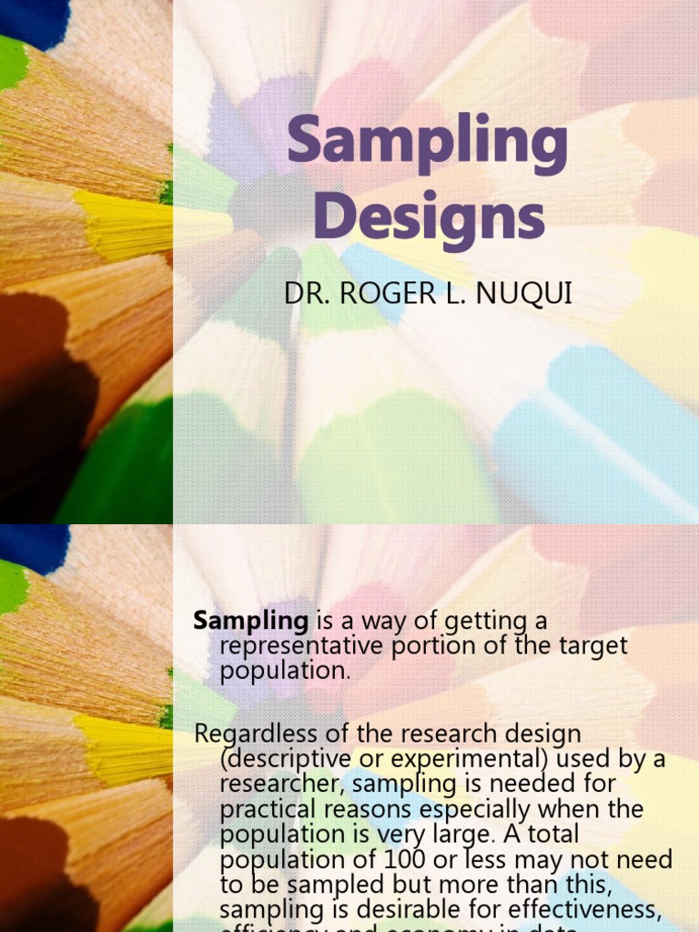 Sampling | PDF | Sampling (Statistics) | Sample Size Determination