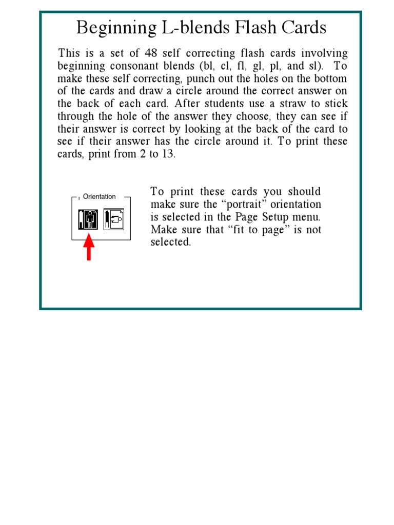 L Blend Flash Cards | PDF