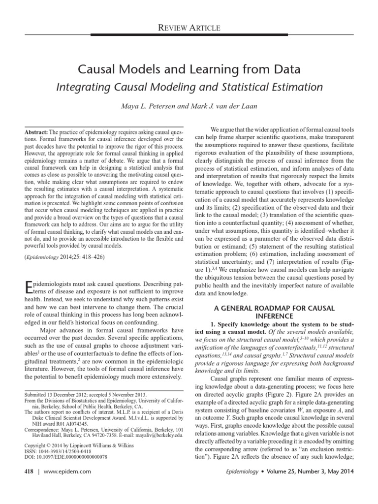 Causal Models and Learning From Data | PDF | Causality | Estimator