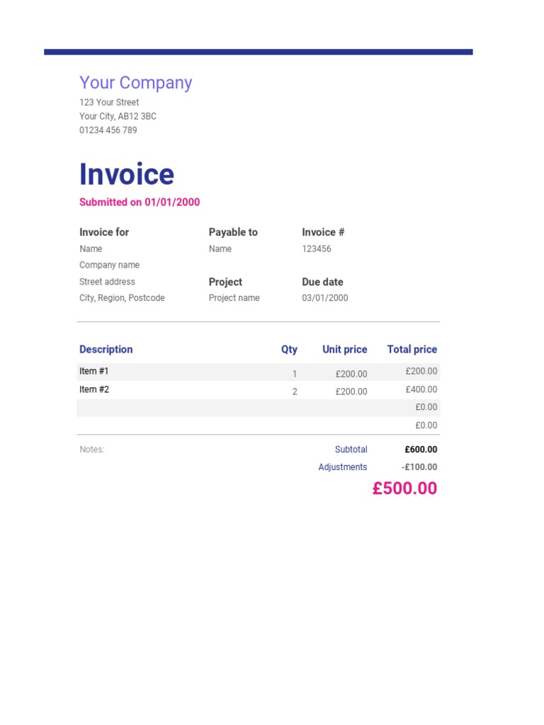 Non-Tax Invoice Template | PDF | Home & Garden