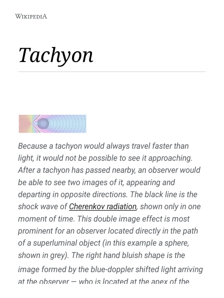 Tachyon - Wikipedia | PDF | Mass | Scientific Theories