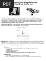 Presentation On Touch Screen Technology | PDF | Touchscreen | Electronics