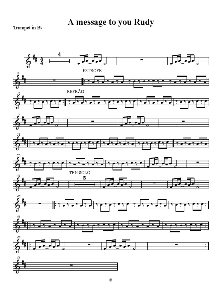 A Message To You Rudy: Trumpet in B | PDF