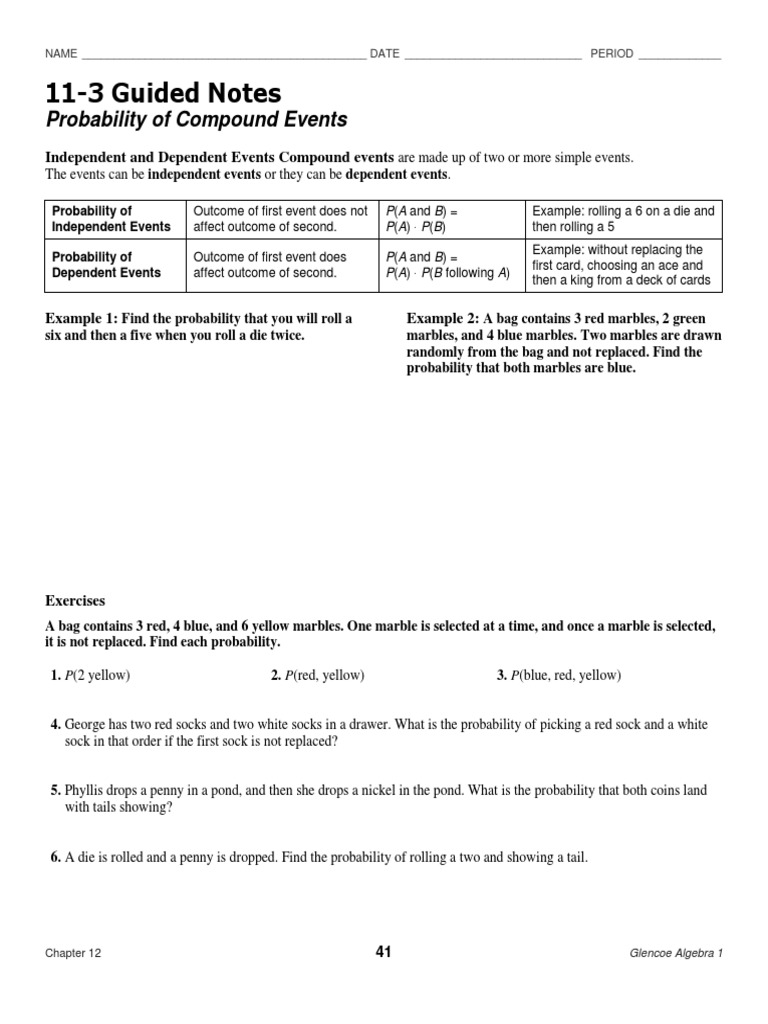 Probability of Compound Events Guide | PDF | Probability | Probability ...