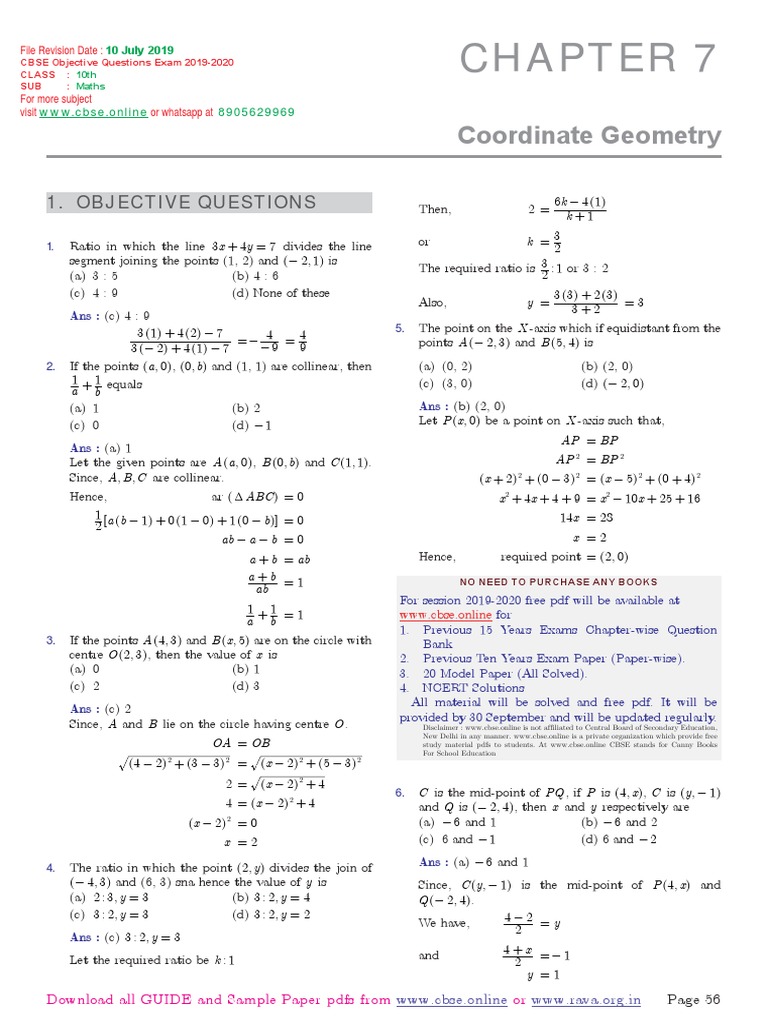 Maths 10 Objective - Indb | PDF | Triangle | Area