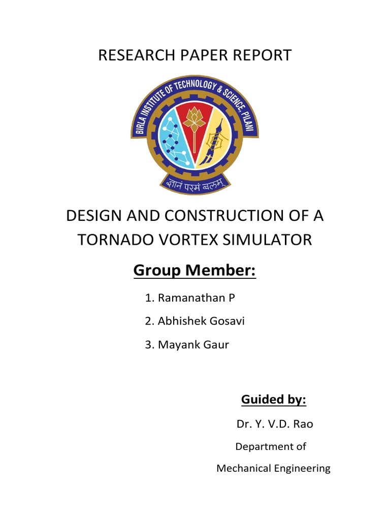 Design and Simulation of Tornado Generator | PDF | Vortices | Tornadoes