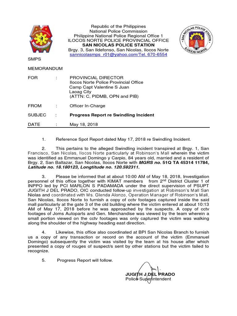 Progress Report | PDF | Law Enforcement | Crime & Violence