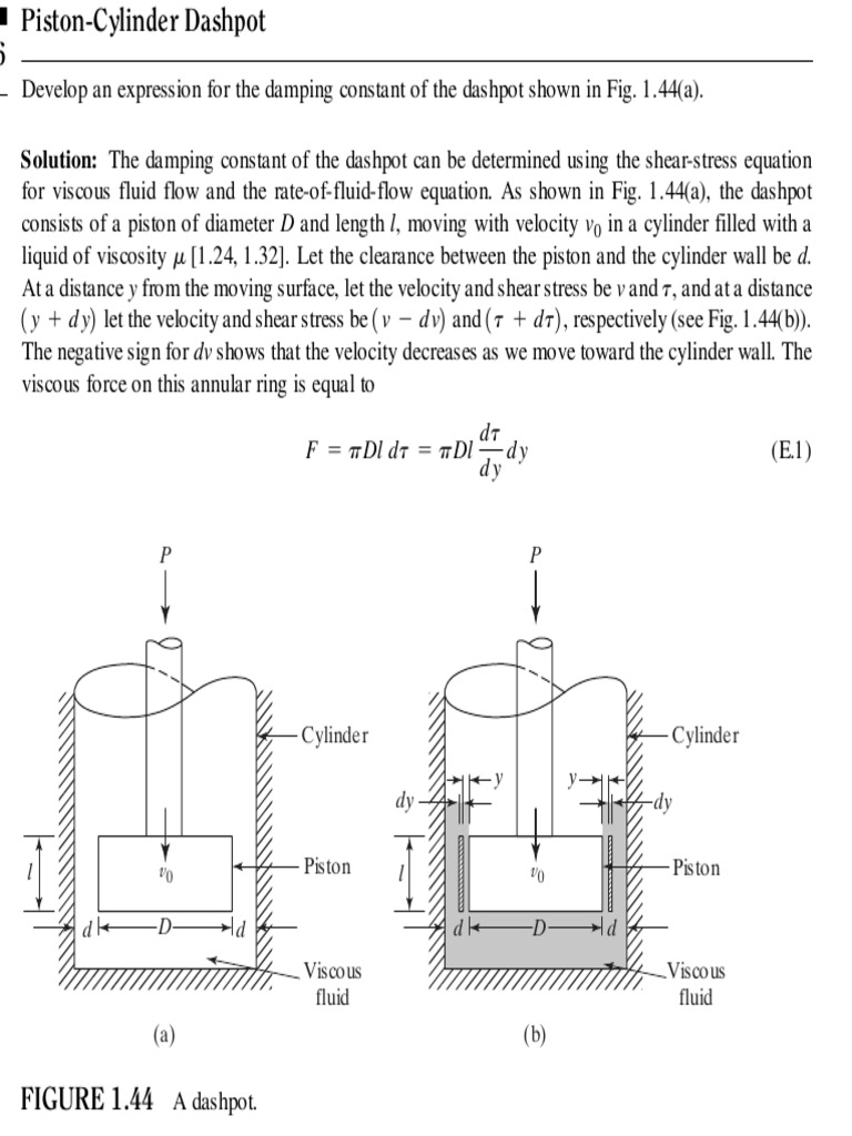 Dashpot Damping Constant Derivation | PDF | Viscosity | Fluid Dynamics