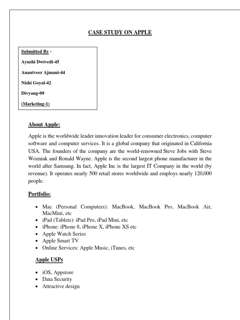 Apple Case Study: Market Strategies | PDF | Computers