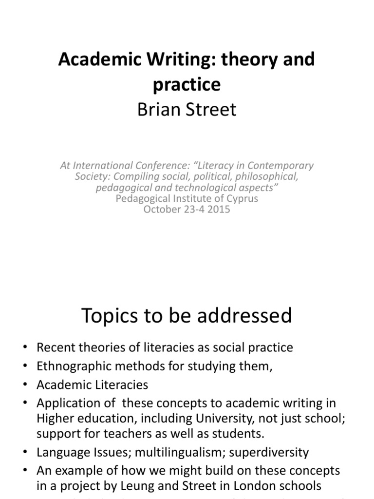 Brian Street Academic Cyprus Conf Presentation | Download Free PDF ...