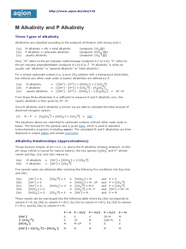 M Alkalinity and P Alkalinity | PDF | Alkalinity | Ph