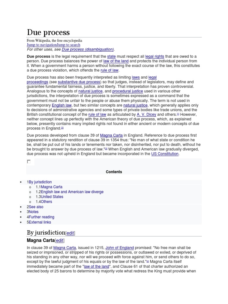 Due Process: by Jurisdiction | PDF | Due Process | Justice