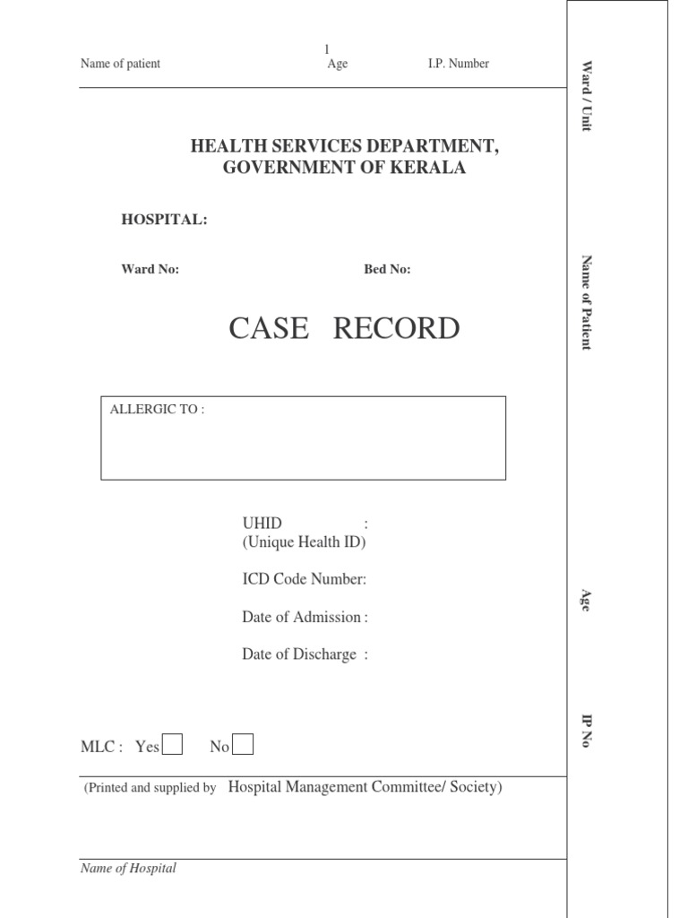 Model Case Record | PDF | Medical Record | Surgery