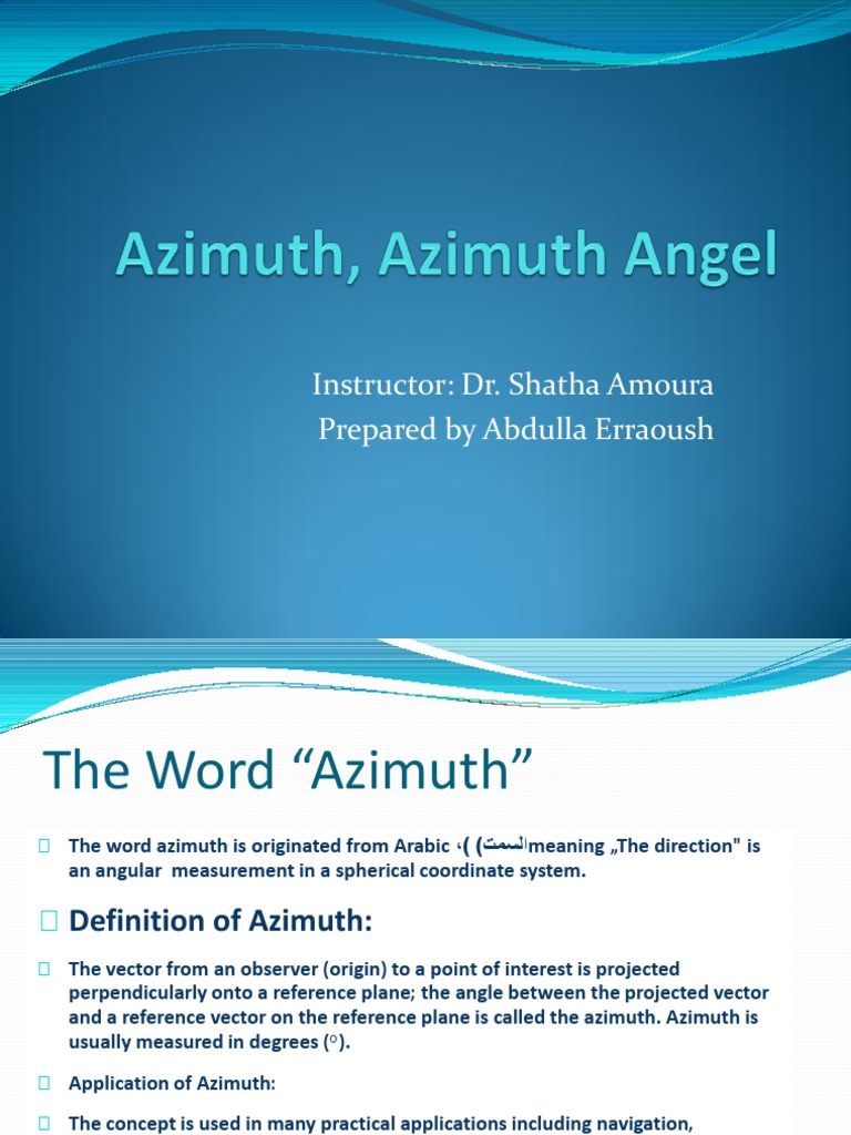Azimuth Angle | PDF | Teaching Methods & Materials | Science & Mathematics