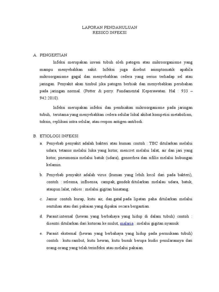 LP Resiko Infeksi | PDF | Sains & Matematika