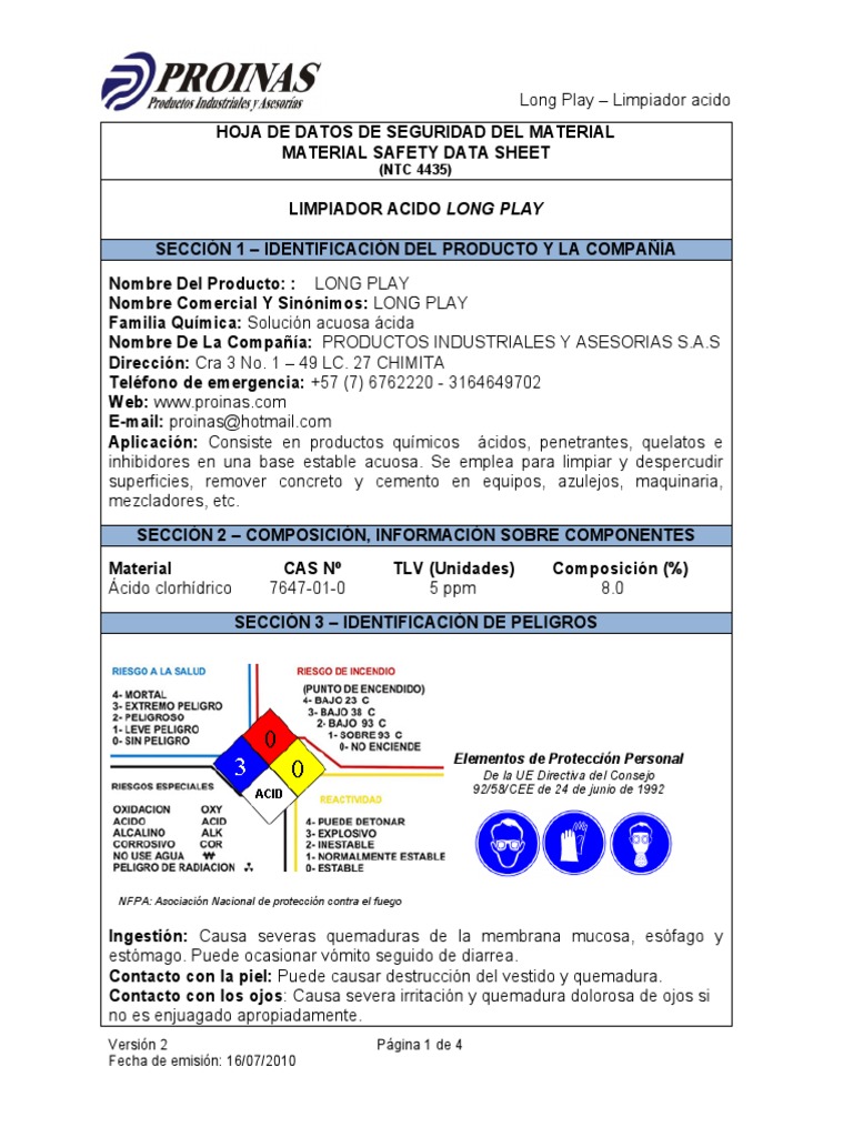 Ficha de Seguridad | PDF | Quemar | Agua