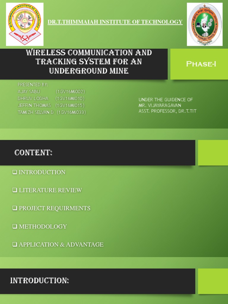 Wireless Communication and Tracking System For AN Underground Mine | PDF | Wireless Network ...