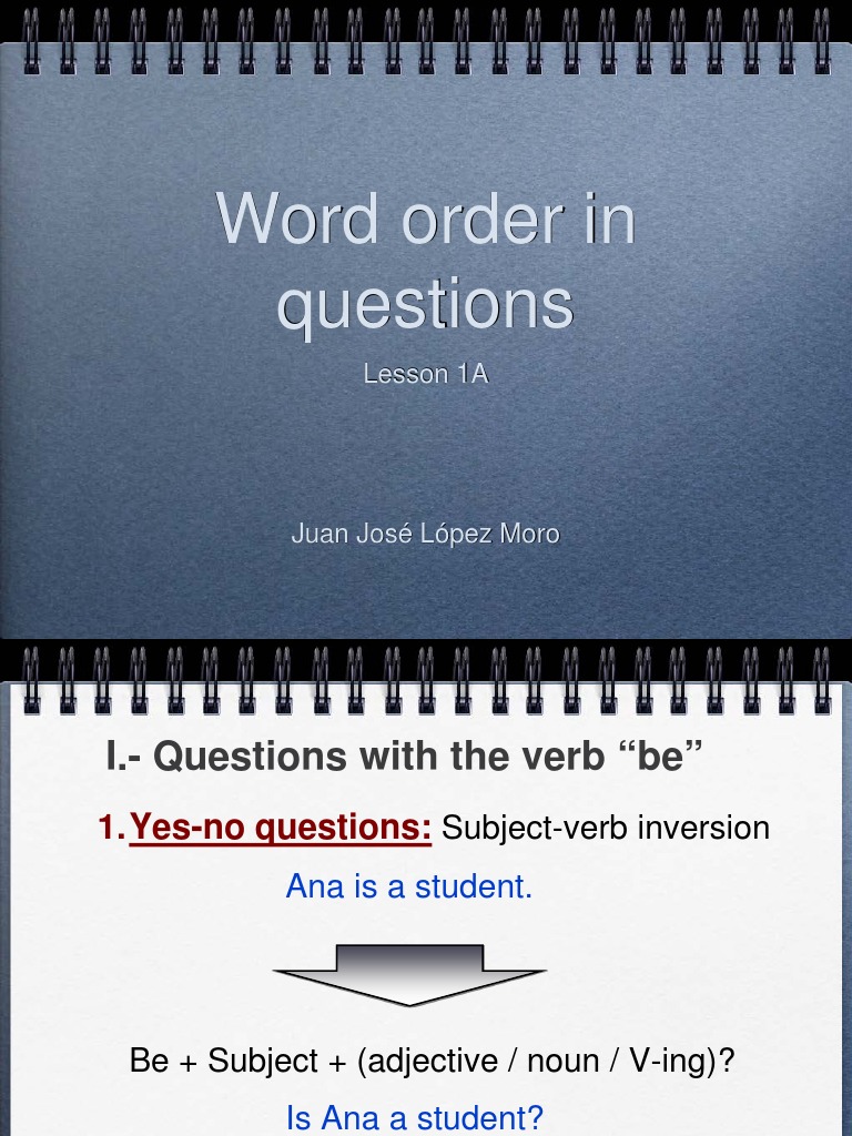 1A - Word Order in Questions | PDF