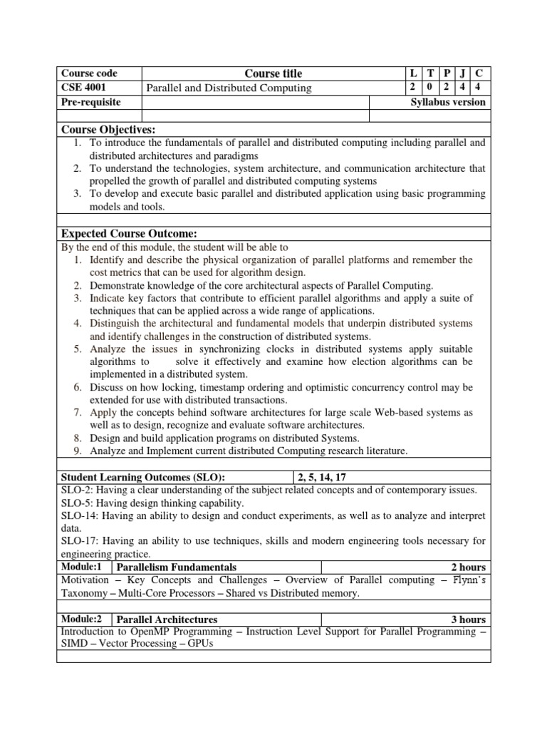 Fallsem2019-20 Cse4001 Eth Vl2019201001348 Reference Material Cse4001 Parallel and Distributed ...
