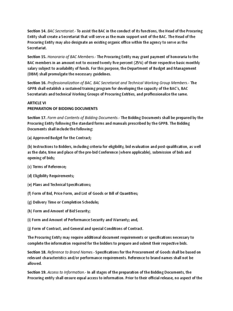 Ra 9184 | PDF | Procurement | Specification (Technical Standard)