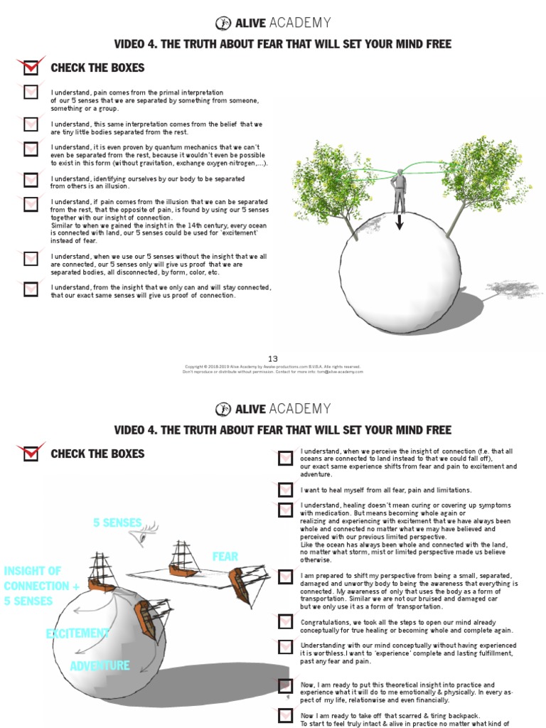 Break Free Video 4 Checklist | PDF | Senses | Mind