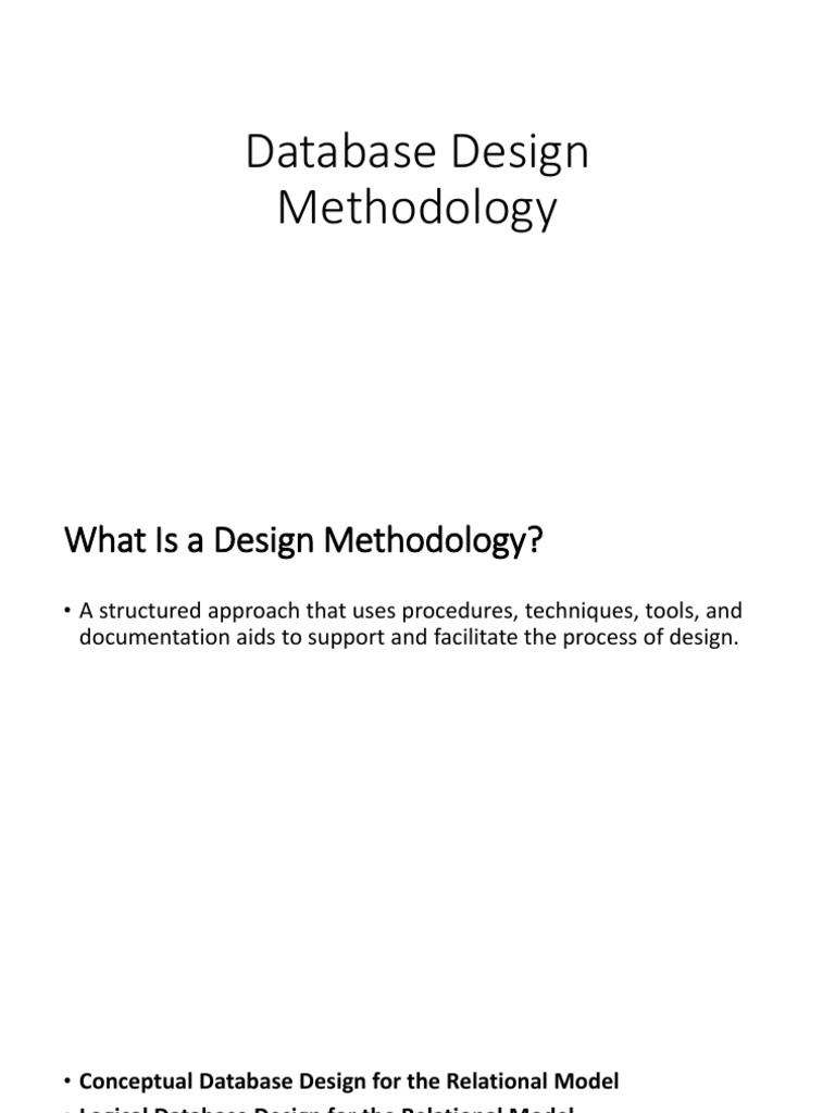 Database Design Methodology | PDF
