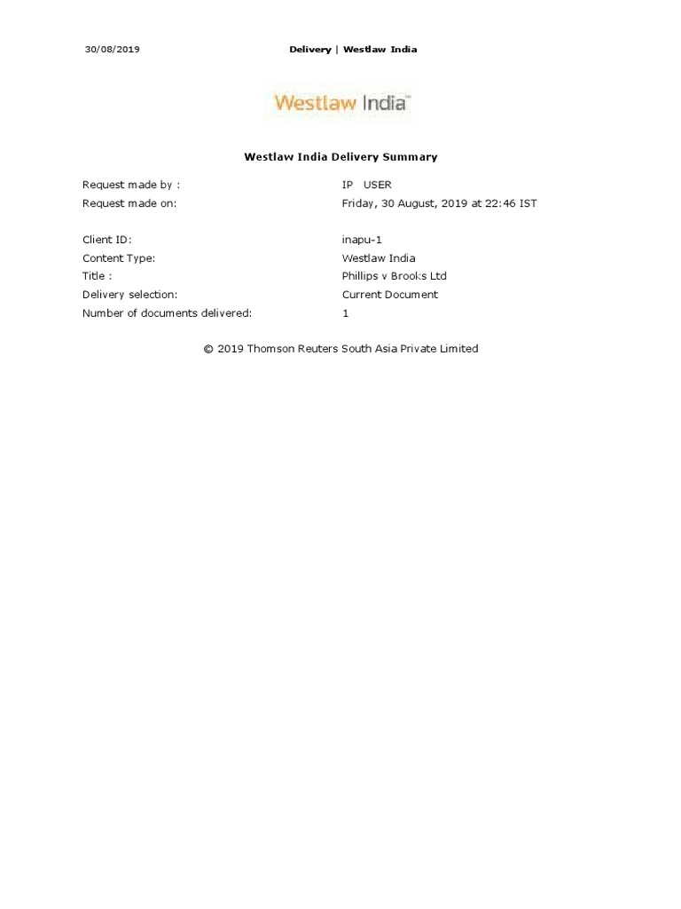 Phillips V Brooks | PDF | Virtue | Contract Law