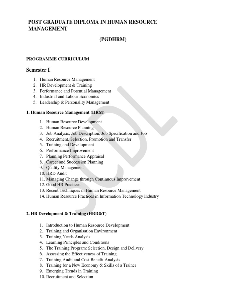 PGDHRM - Curr | PDF | Employment | Industrial Relations
