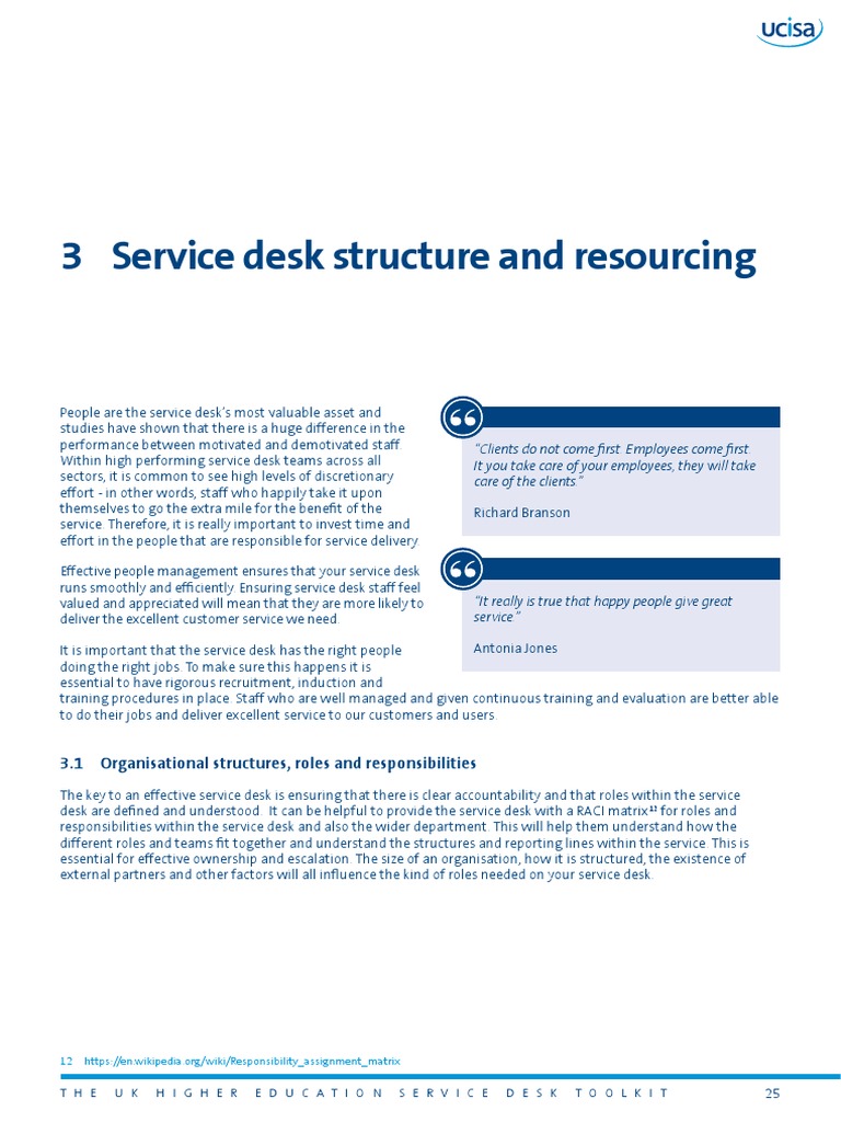 3 Service Desk Structure and Resourcing | PDF | It Service Management ...