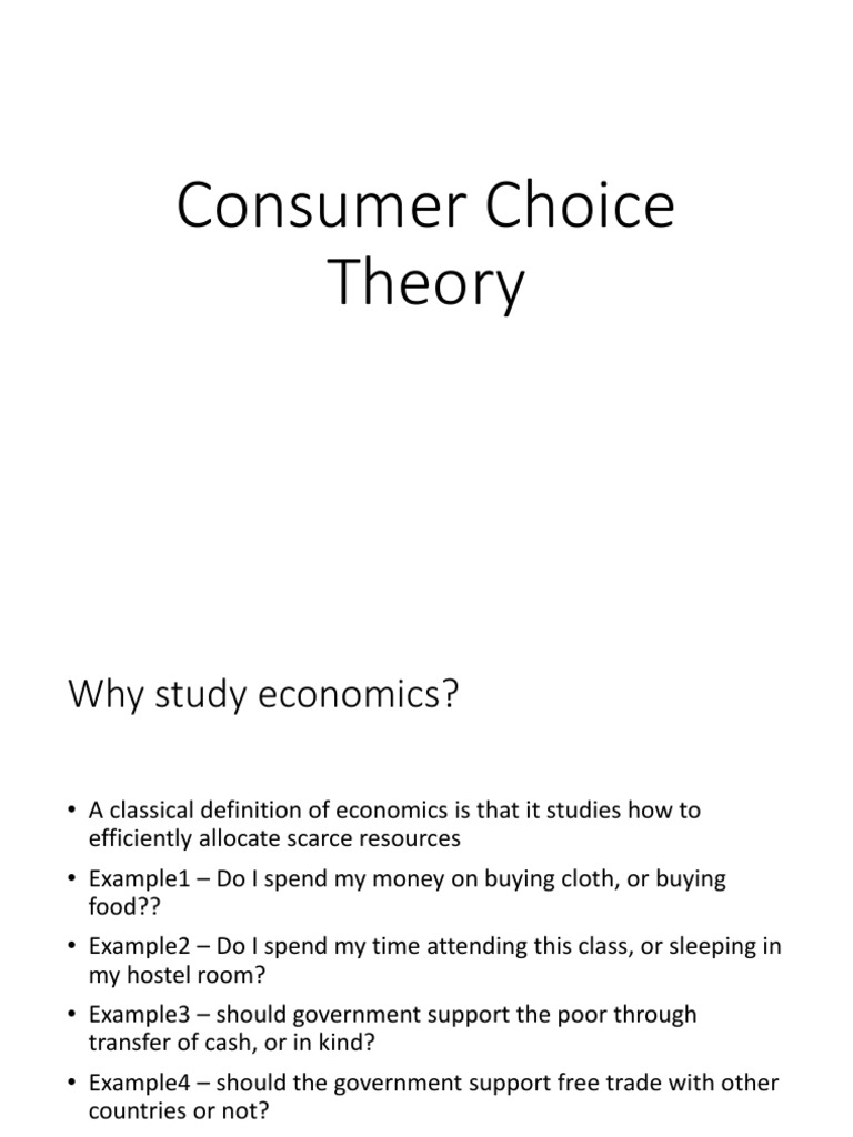 Consumer Choice Theory | PDF | Utility | Economics