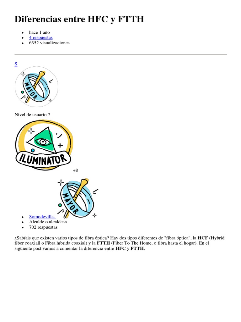 Diferencias Entre HFC y FTTH | PDF | Infraestructura de ...