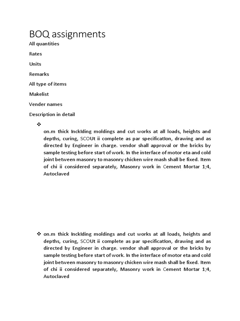 BOQ Item | PDF