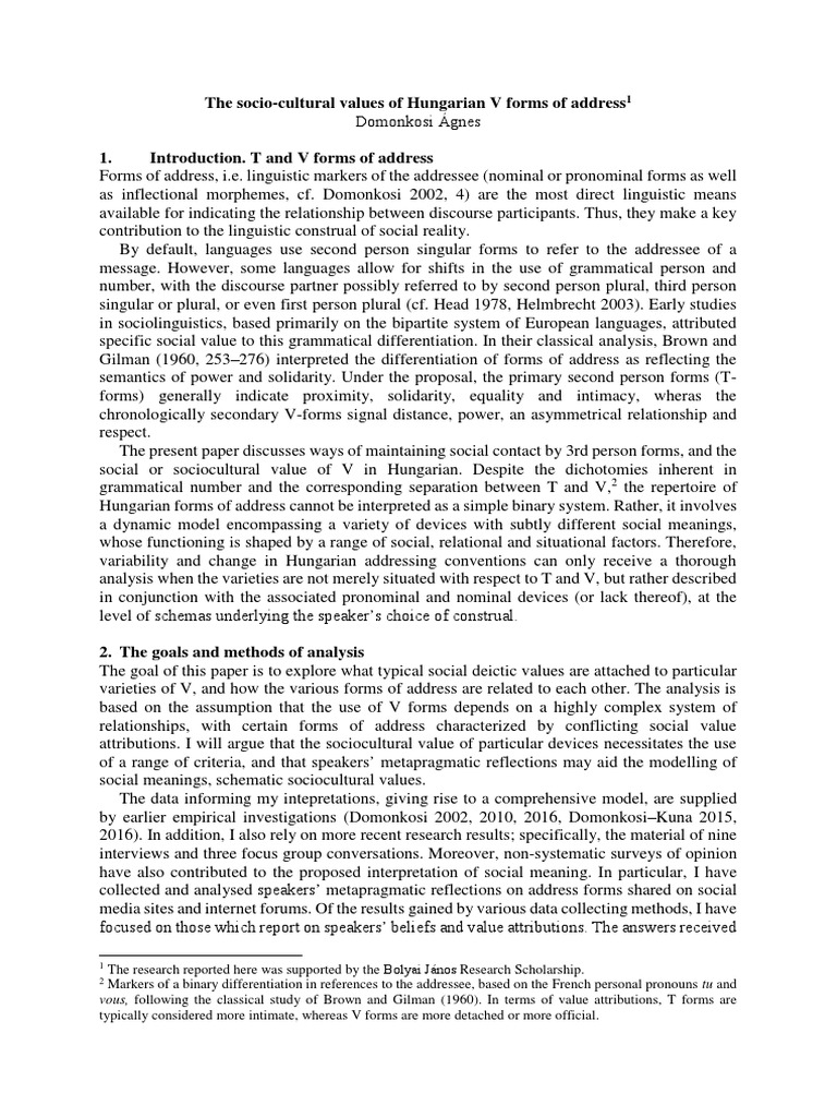 Sociocultural Values of VDOMONKOSIfigures | PDF | Grammatical Number ...