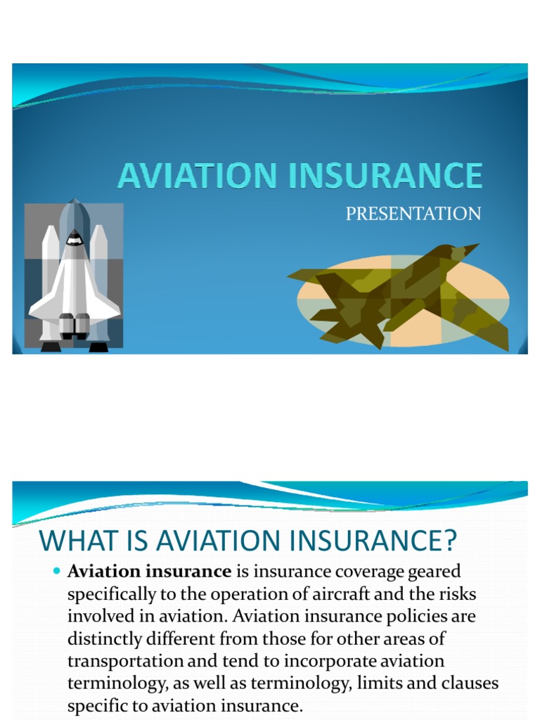 Aviation Insurance Overview | PDF | Financial Risk | Aviation