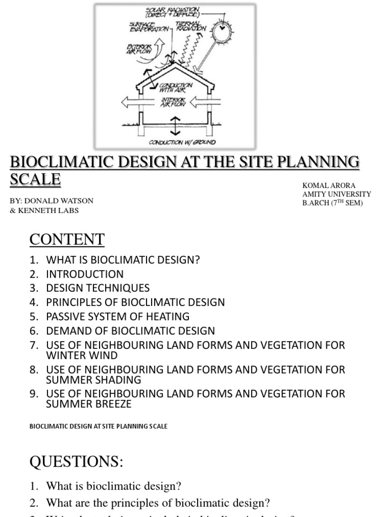 Bioclimatic Design at The Site Planning Scale: By: Donald Watson ...