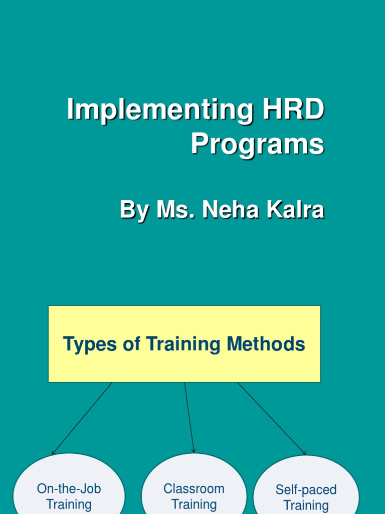 Implementing HRD Programs: by Ms. Neha Kalra | PDF | Educational ...