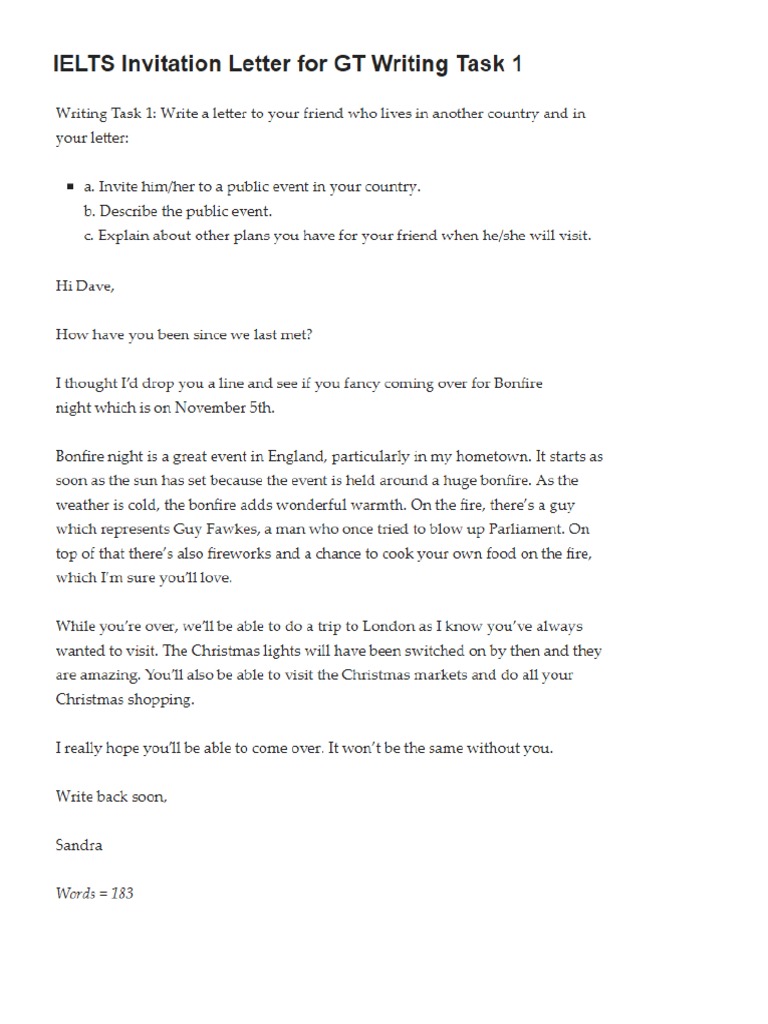 Task 1 Invitation Letter | PDF