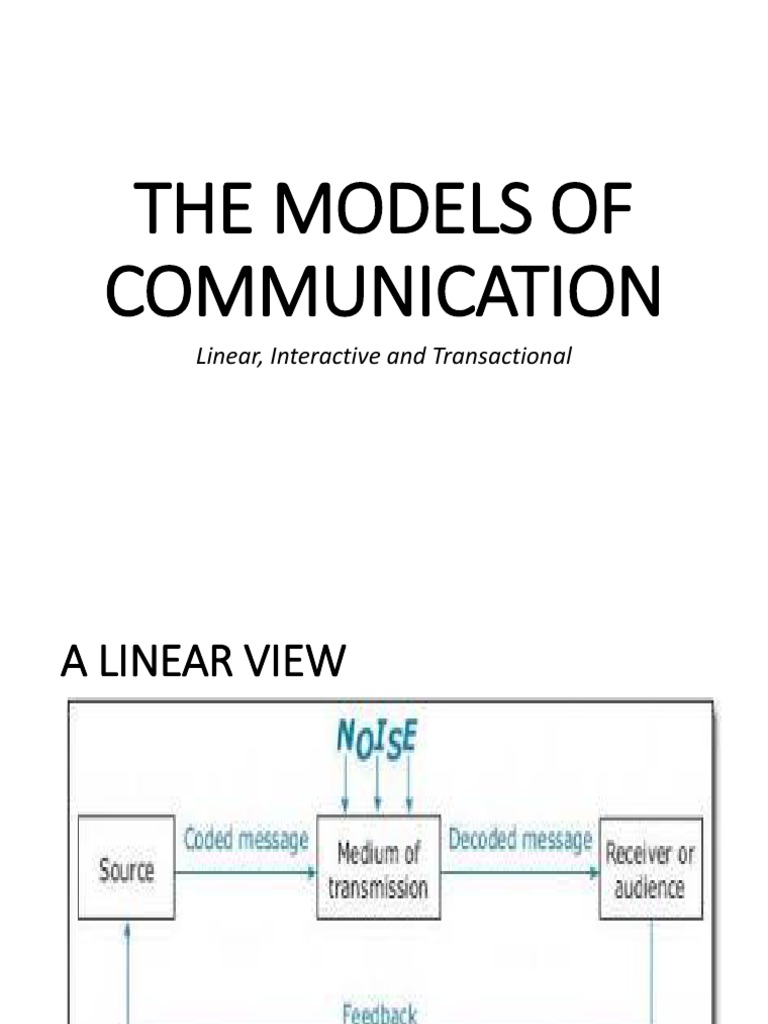 The Models of Communication: Linear, Interactive and Transactional ...