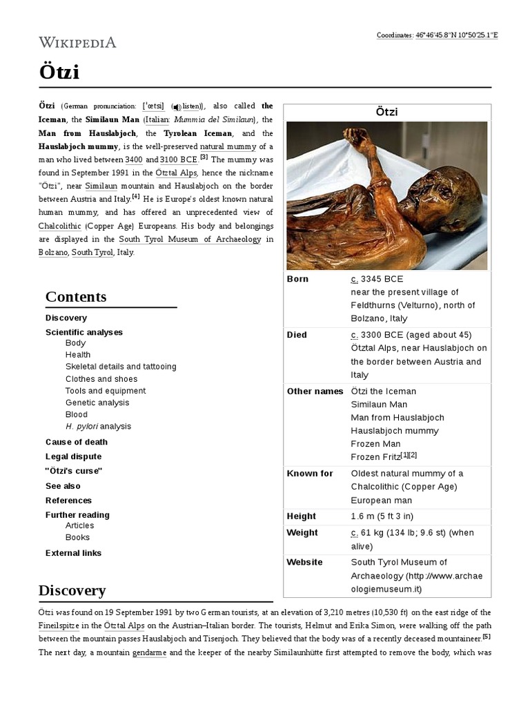 Oetzi | PDF | Nature