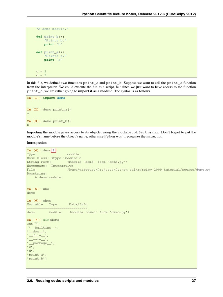 Python Scientific Lecture Notes, Release 2012.3 (Euroscipy 2012) | PDF