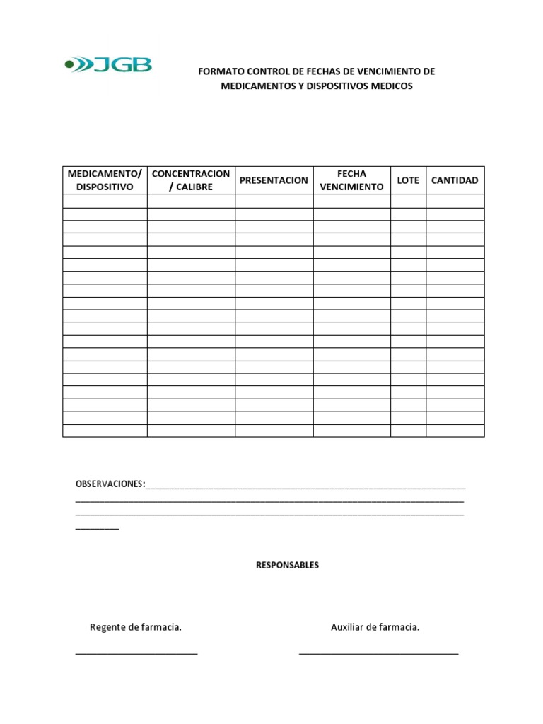 Formato Control de Fechas de Vencimiento | PDF